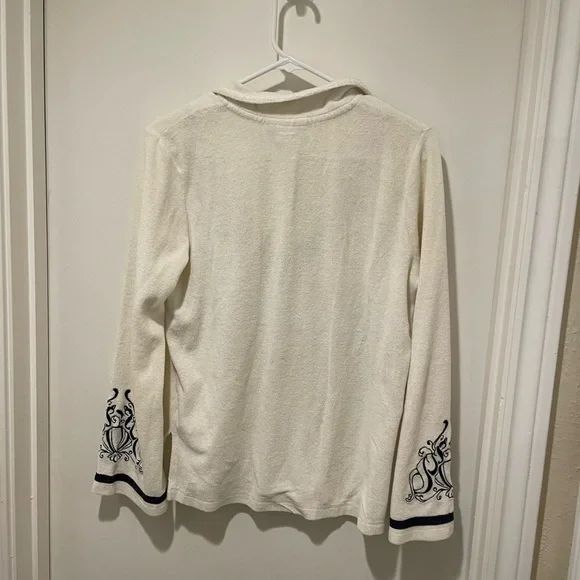 Chadwicks | Tops | Chadwicks White Terrycloth Long Sleeve Pullover ...